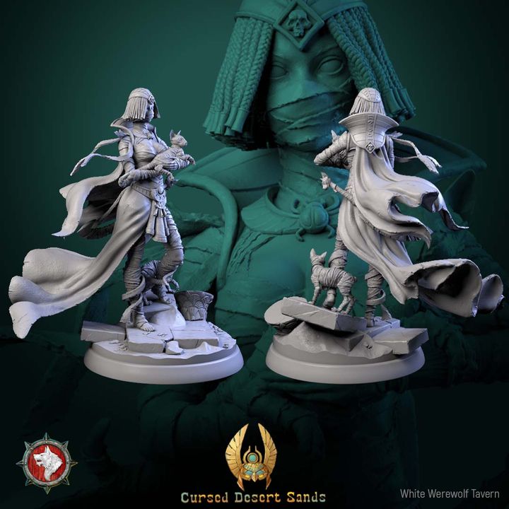 3D Printable Khepra of the Hollow Court - 32mm & 75mm Pre-supported STLs by White Werewolf Tavern